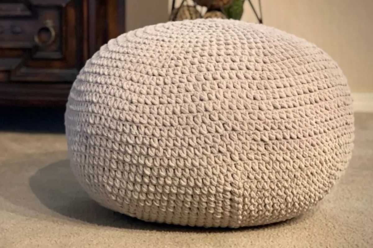 Crochet Chic Floor Pouf Tutorial – Easy Home Decor Pattern – Crochet ...