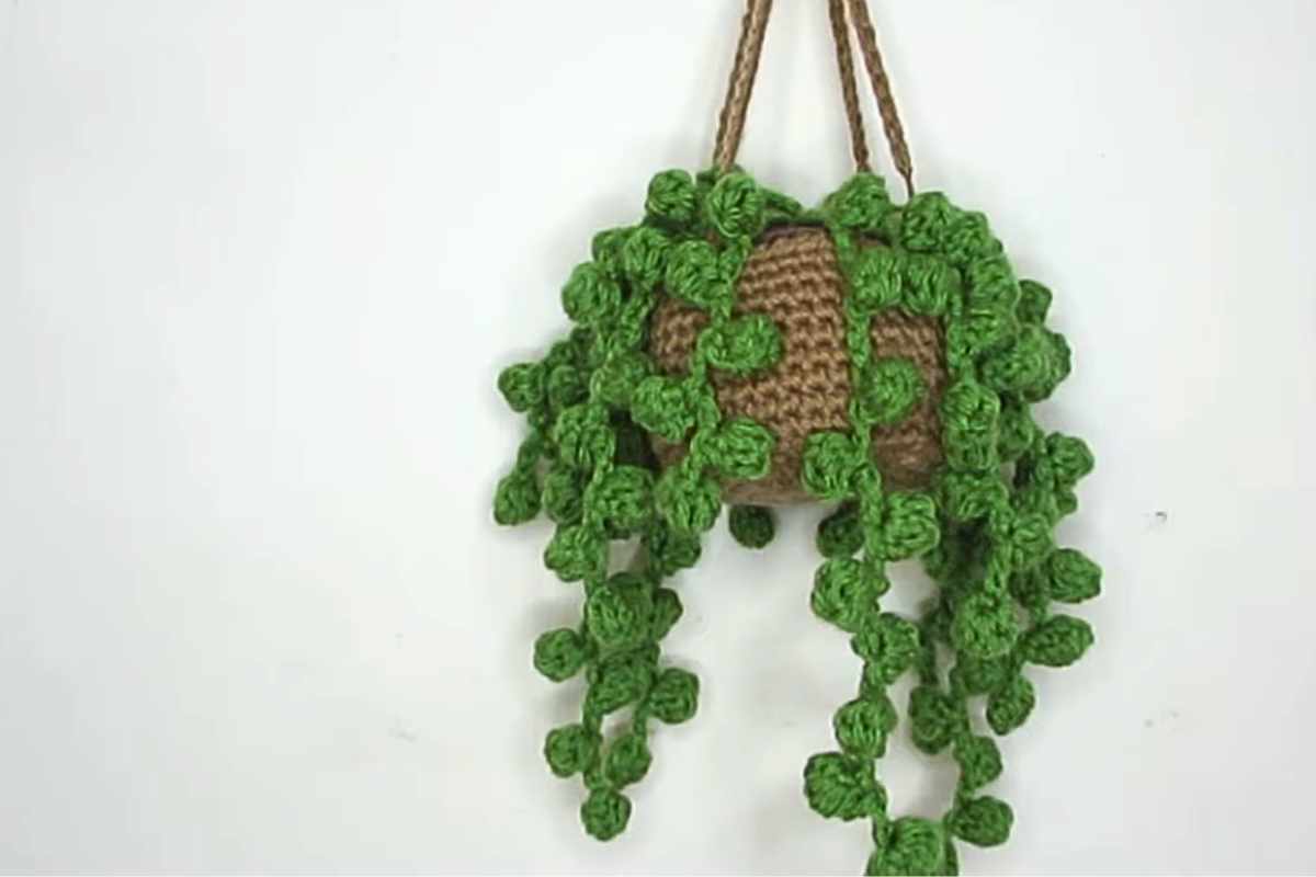 Crochet Your Own String of Pearls Hanging Plant